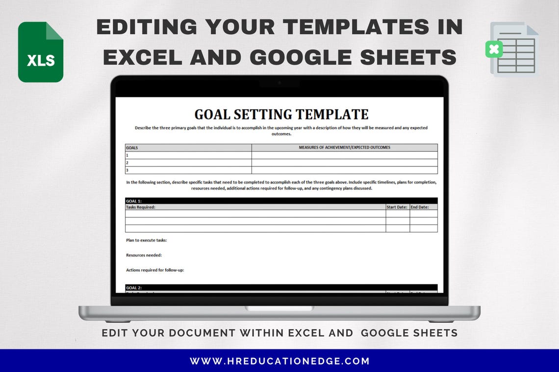 Employee Goal Setting Sheet: Performance Management Template (digital ...