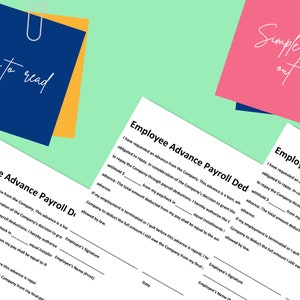 Employee Advance Payroll Deduction Form: Editable Template - Etsy UK