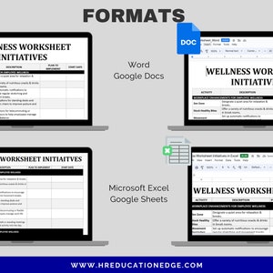 Employee Wellness Initiatives Worksheet: HR Total Rewards (digital ...