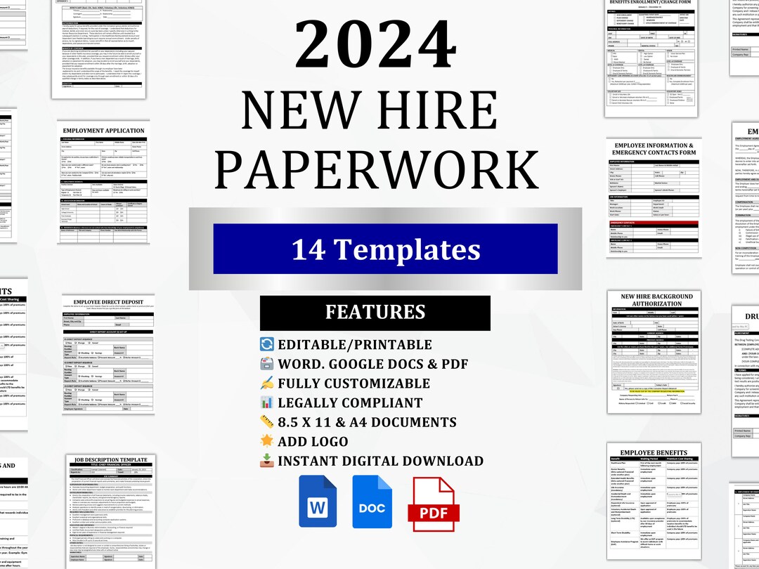 New Hire Paperwork Bundle: HR Onboarding Templates (digital Download ...