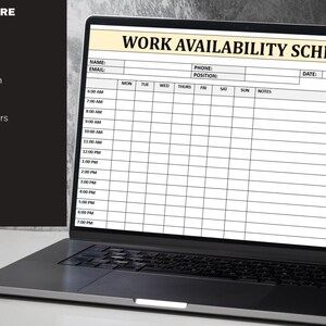 Employee Availability Form: Weekly & Hourly Schedule Template | Work ...
