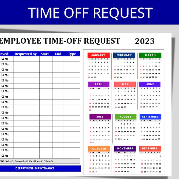 Employee Leave Planner - Etsy