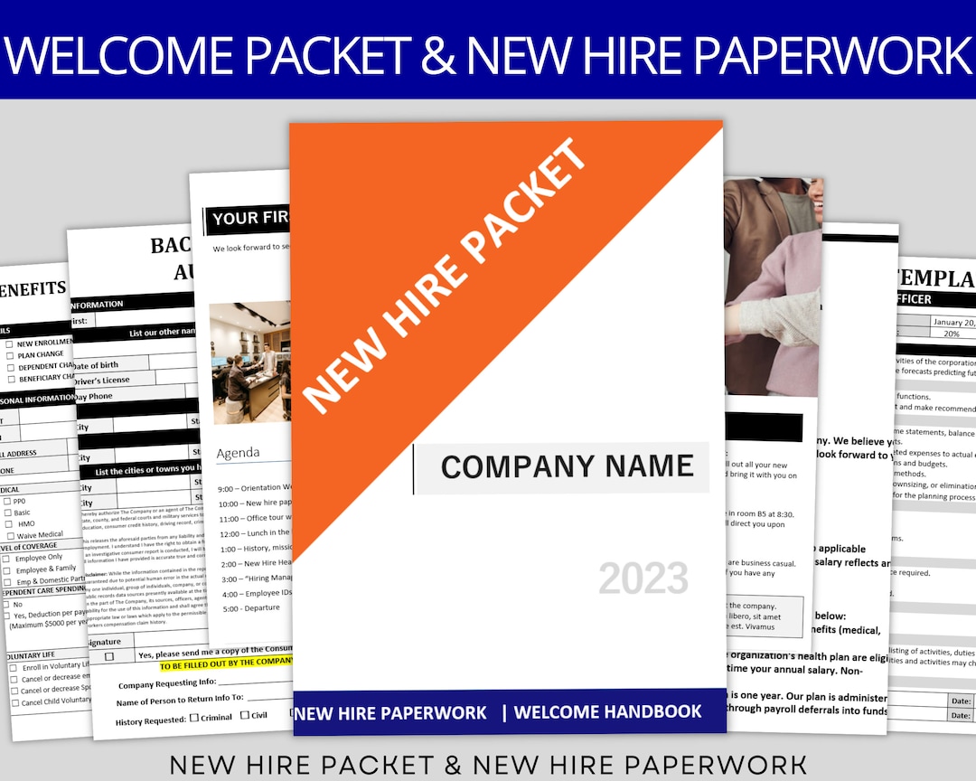 New Hire Onboarding Packet: Editable Word Templates for Employee ...