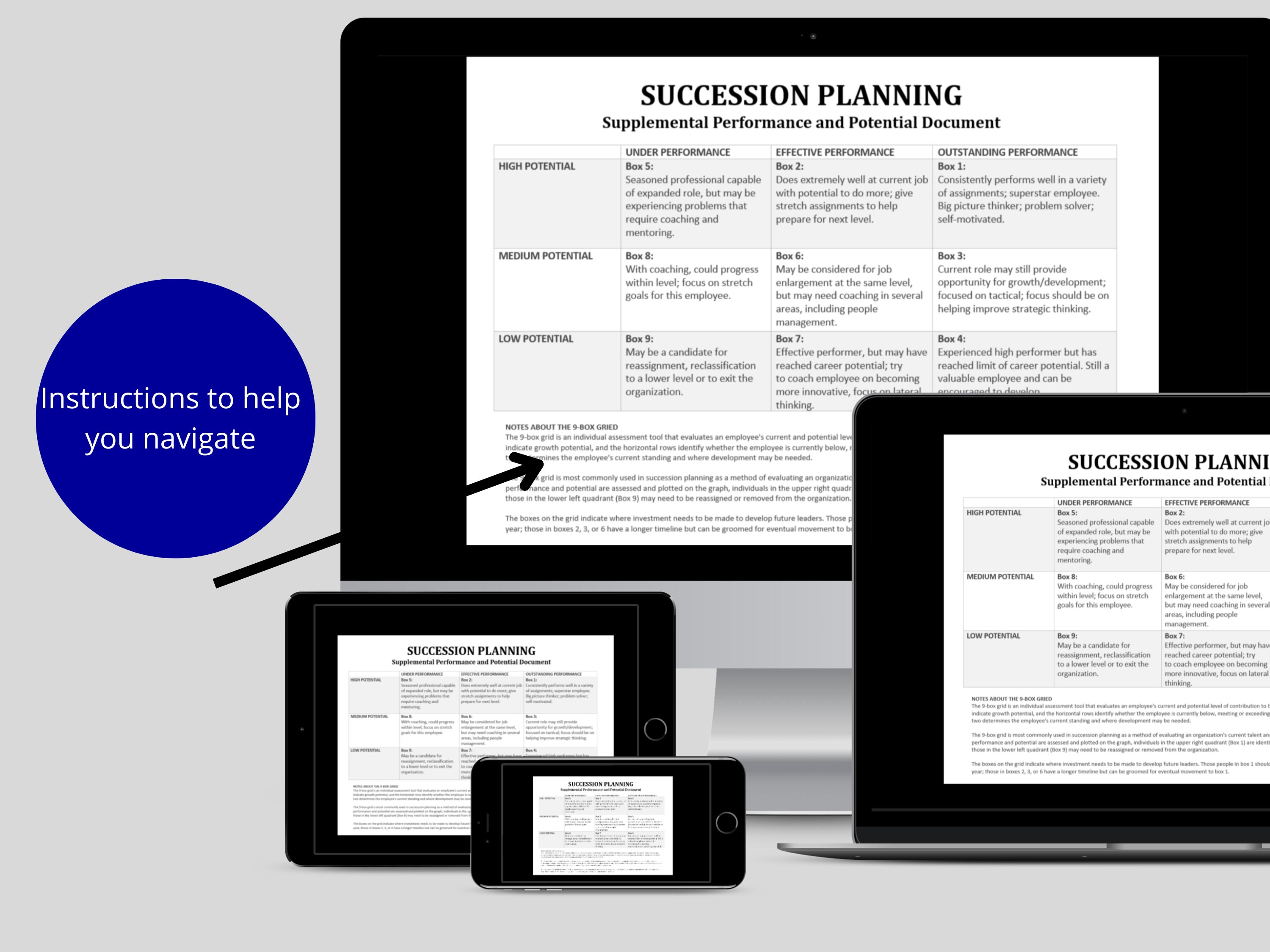 Easy-to-use 9-box Succession Planning Template: Identify and Develop ...