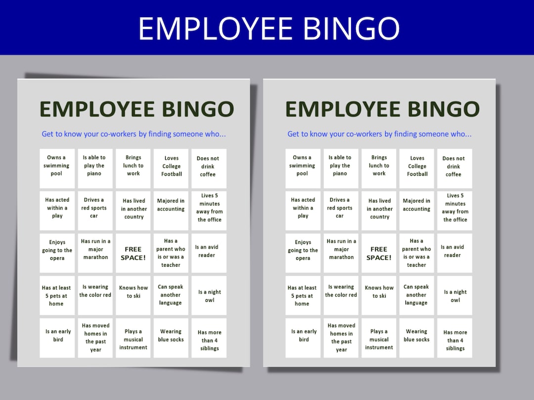 Employee Bingo Template: HR Icebreaker Game (editable Word) - Etsy