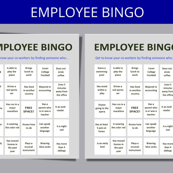 Employee Bingo - Etsy