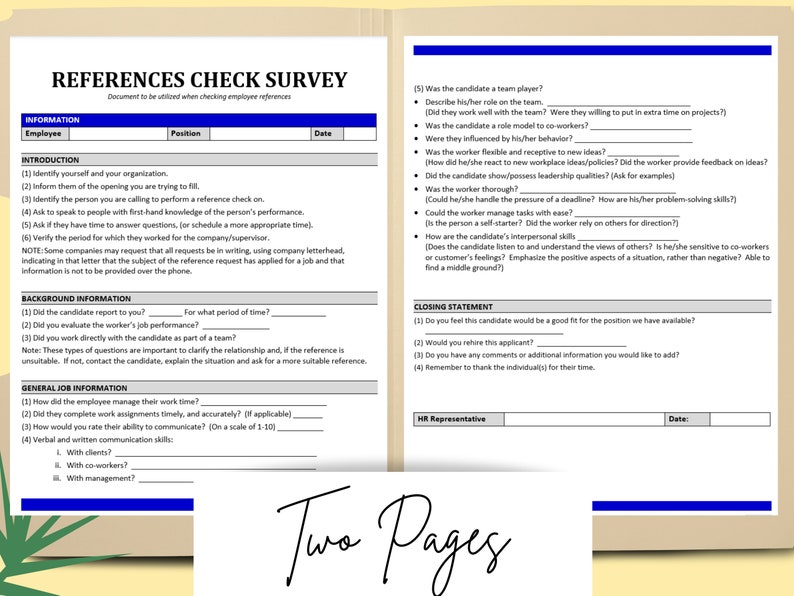 Employee Reference Phone Script HR Template for Job Recommendations ...