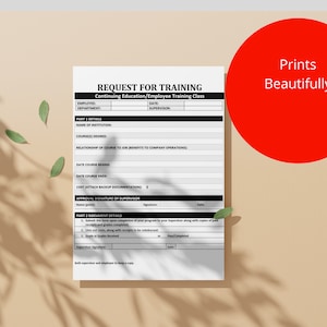 Employee Training Request Template: HR Professional Development ...