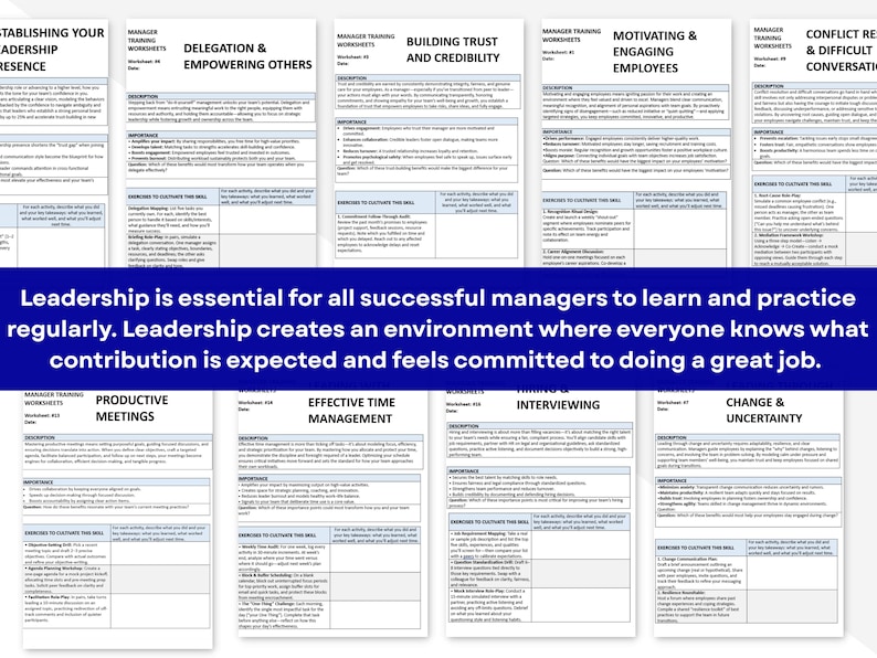 Leadership Training Workbook for Managers: Employee Development ...