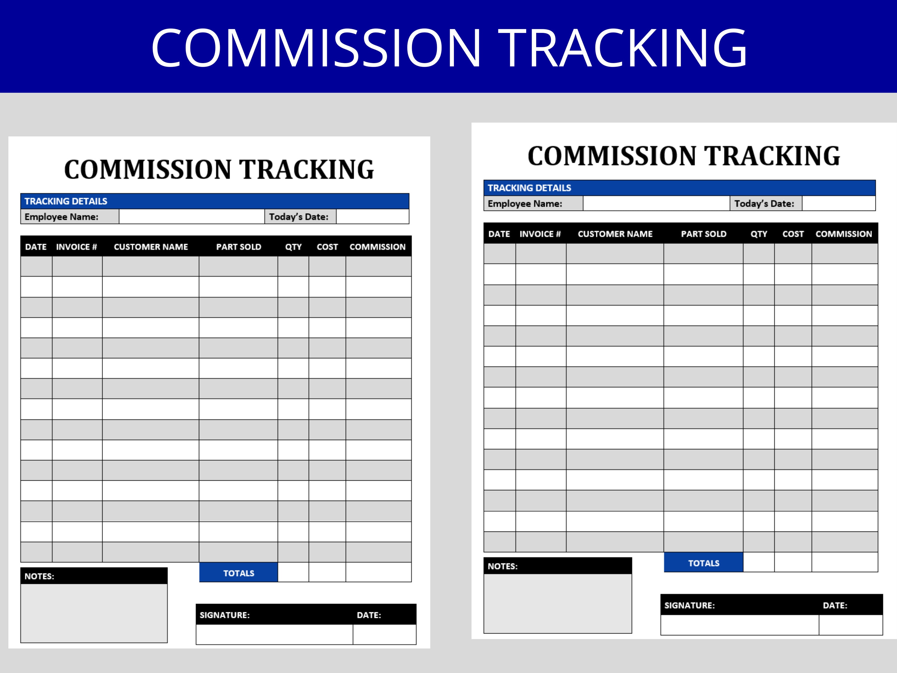 Employee Commission Tracker - HR Payroll Word Template - Etsy