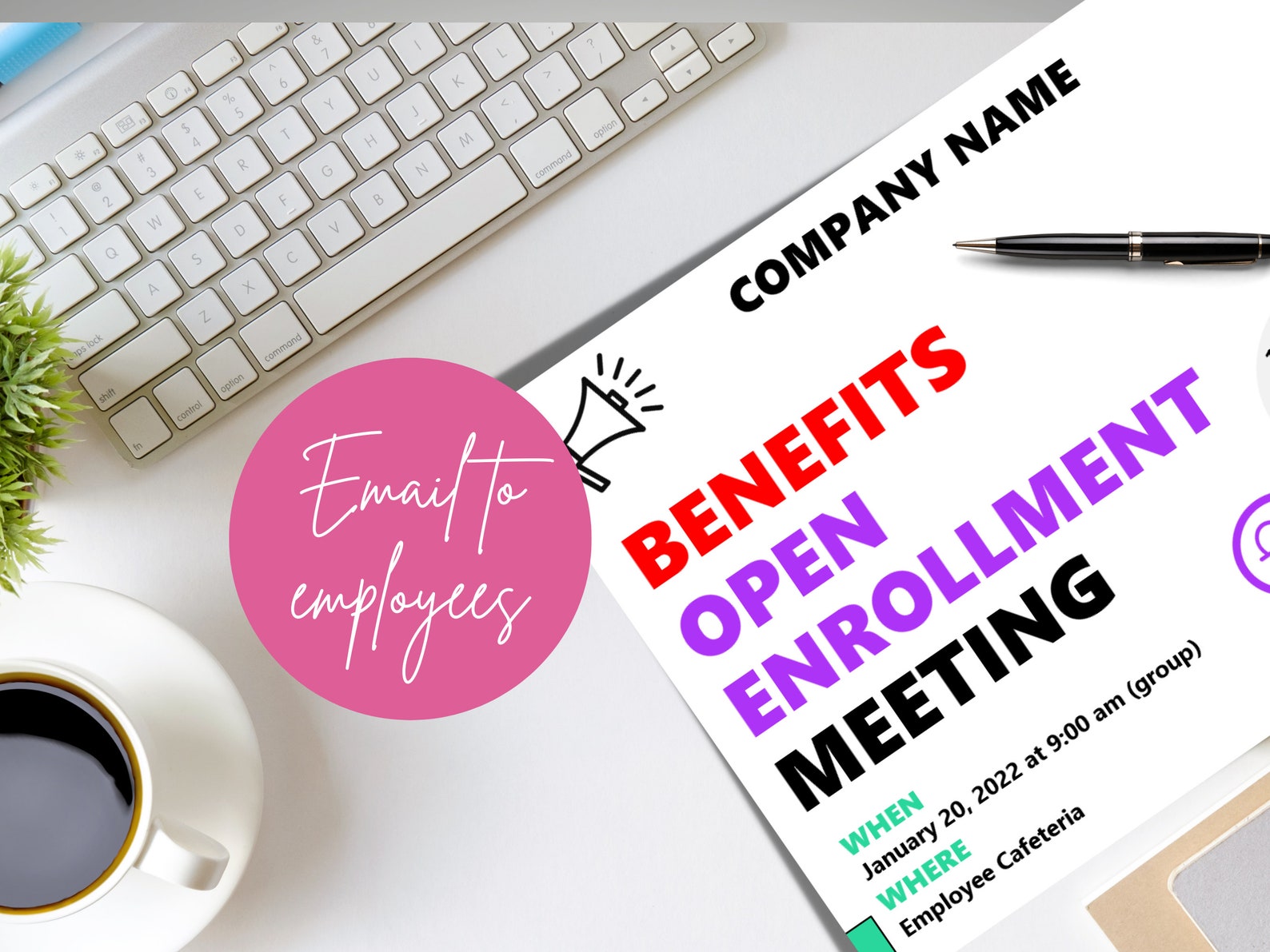 Open Enrollment Benefits Meeting Template: Editable HR Form (MS Word ...