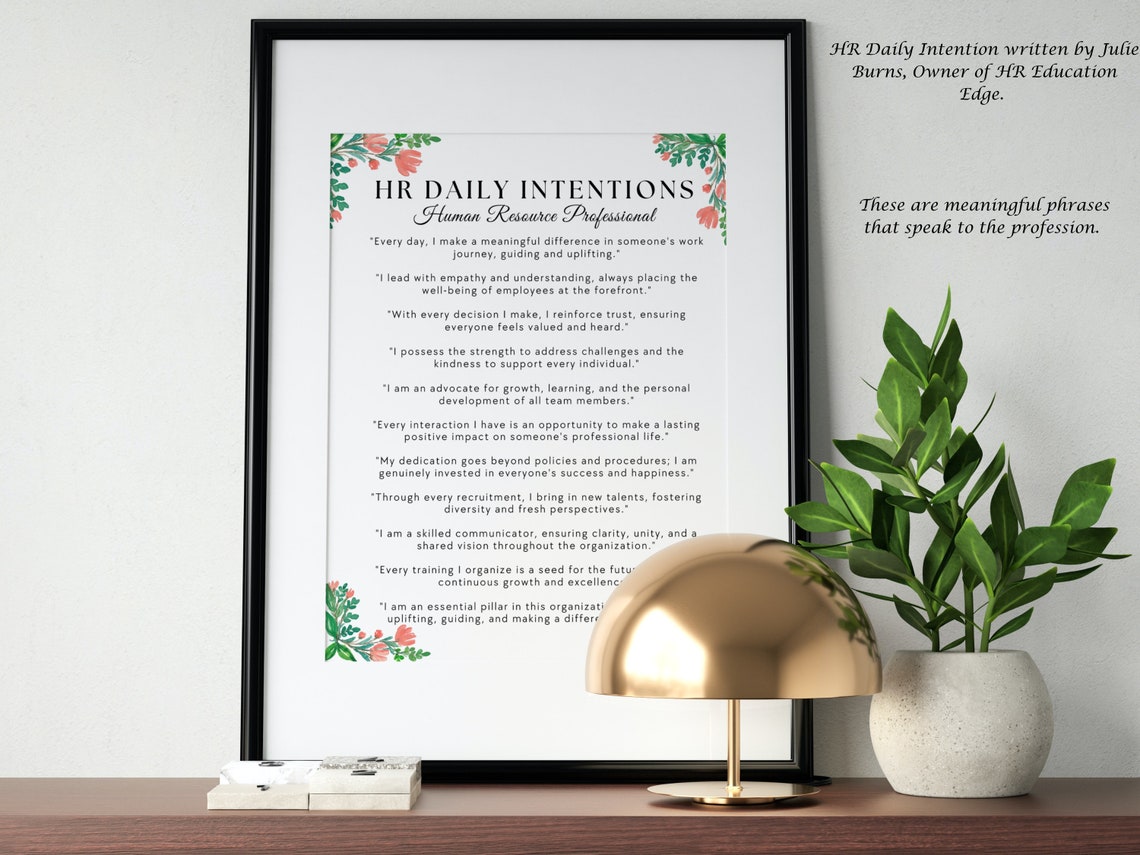 Frameable HR Inspirational Poem Printable Office Decor Perfect Gift for ...