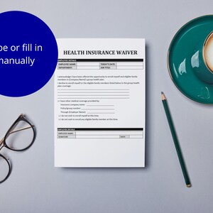 Health Insurance Waiver | Opt-out Form | MS Editable Word Document | HR ...