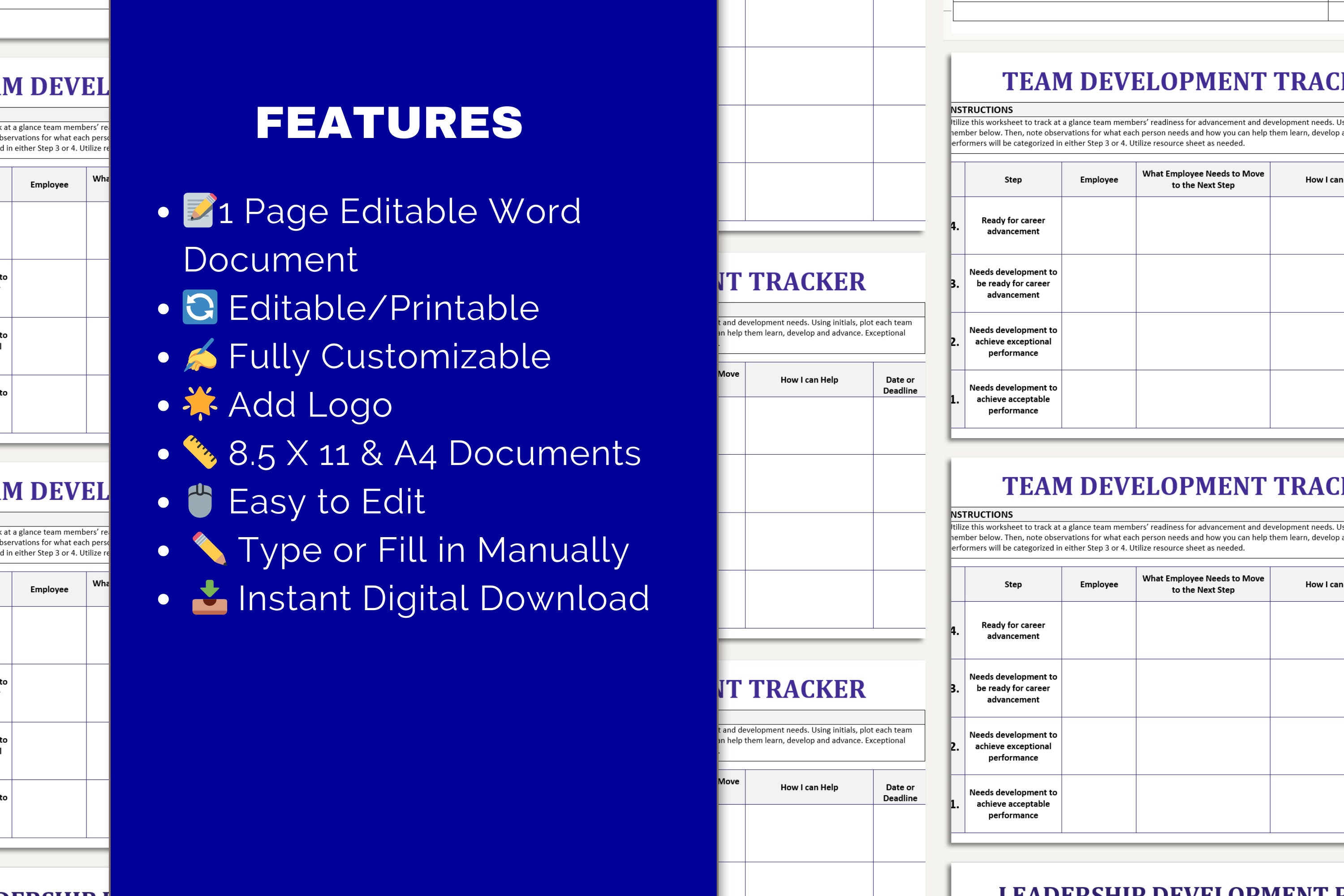 Team Development Planning Tracker Worksheet Manager Planning Worksheet ...