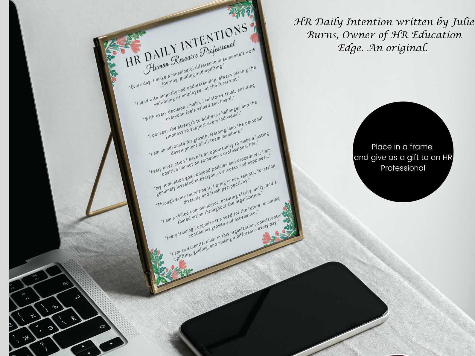 Frameable HR Inspirational Poem | Printable Office Decor | Perfect Gift ...