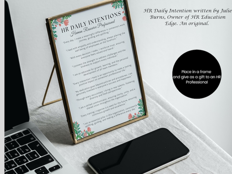 Frameable HR Inspirational Poem | Printable Office Decor | Perfect Gift ...
