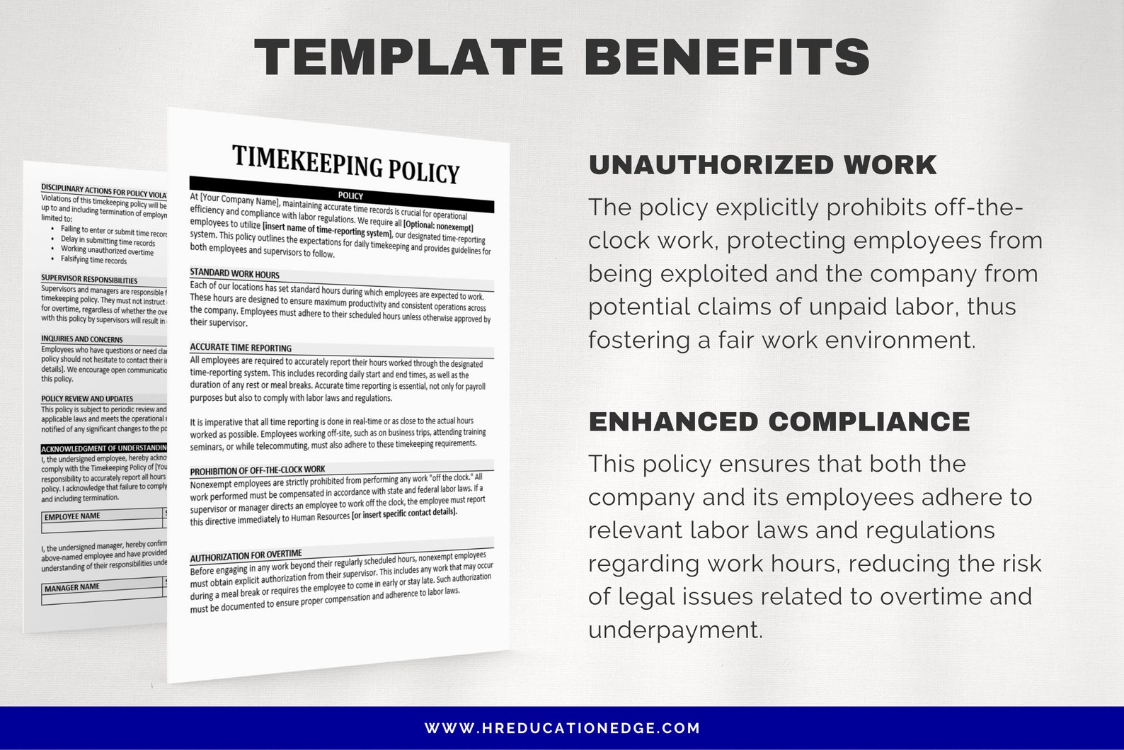 Timekeeping Policy Template: HR & Payroll Compliance (digital Download ...