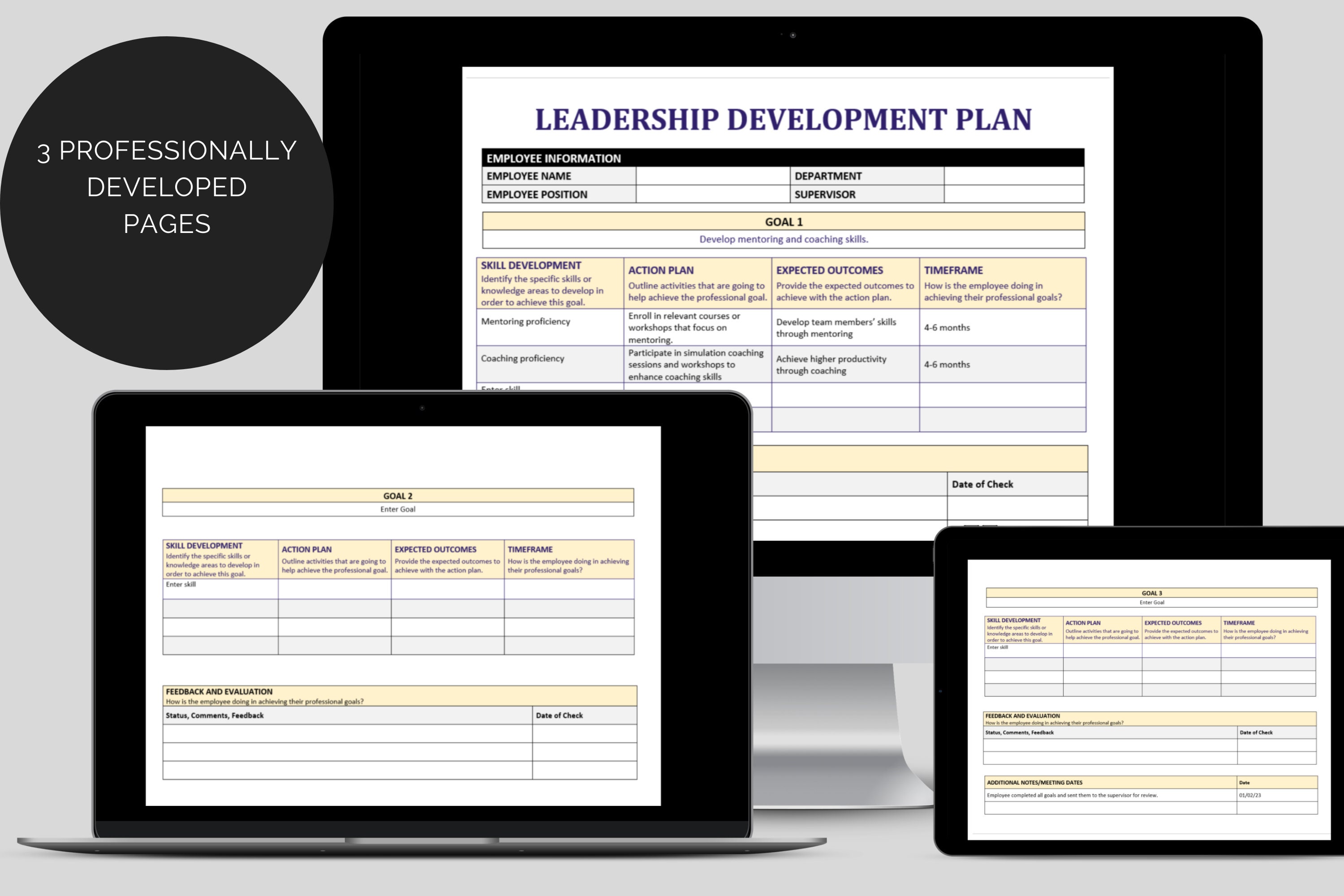 Leadership Development Plan Employee Leadership Goals & Skills Leader ...