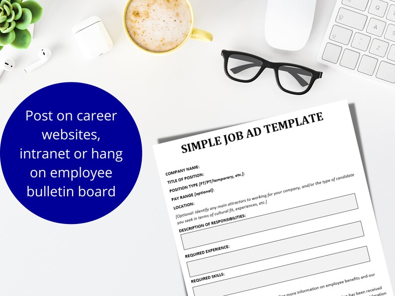 Simple Job Ad Template: Editable MS Word Easy Hiring Solutions - Etsy