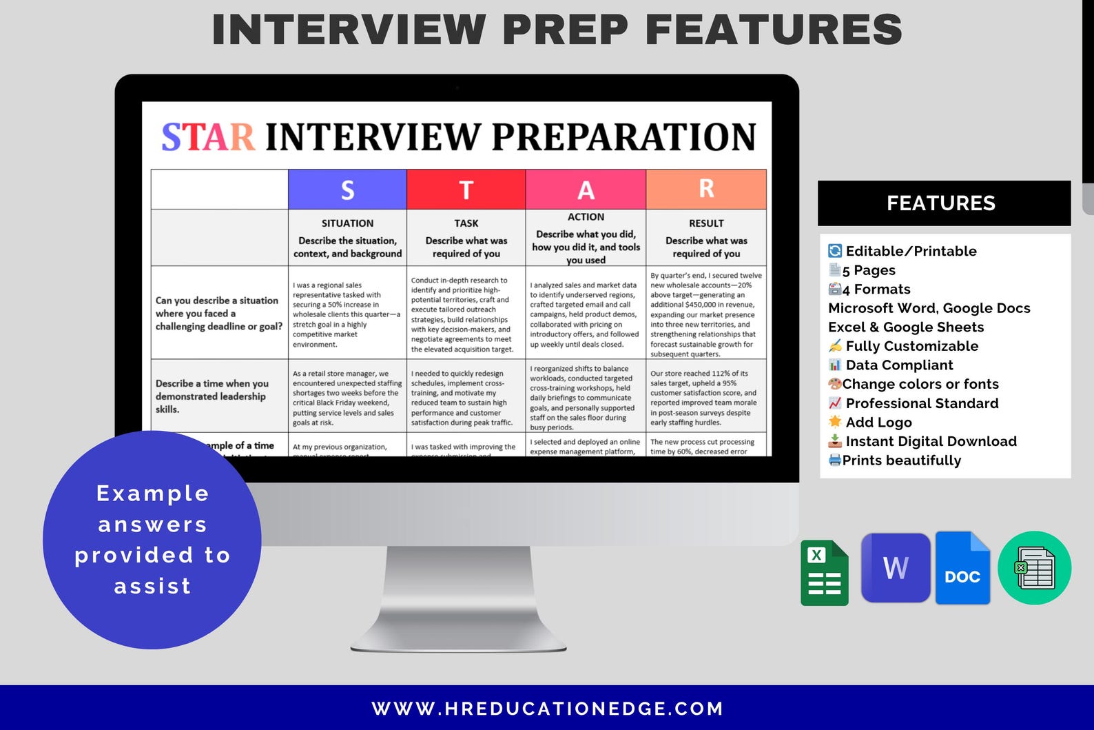 STAR Method Interview Worksheet: Job Interview Prep (digital Download ...