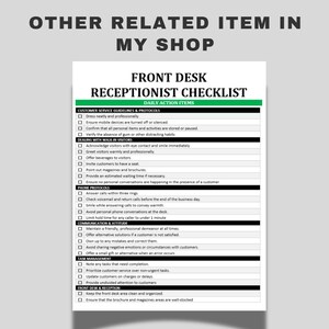 Receptionist Handbook Template: Front Desk Training Guide (word, Google ...