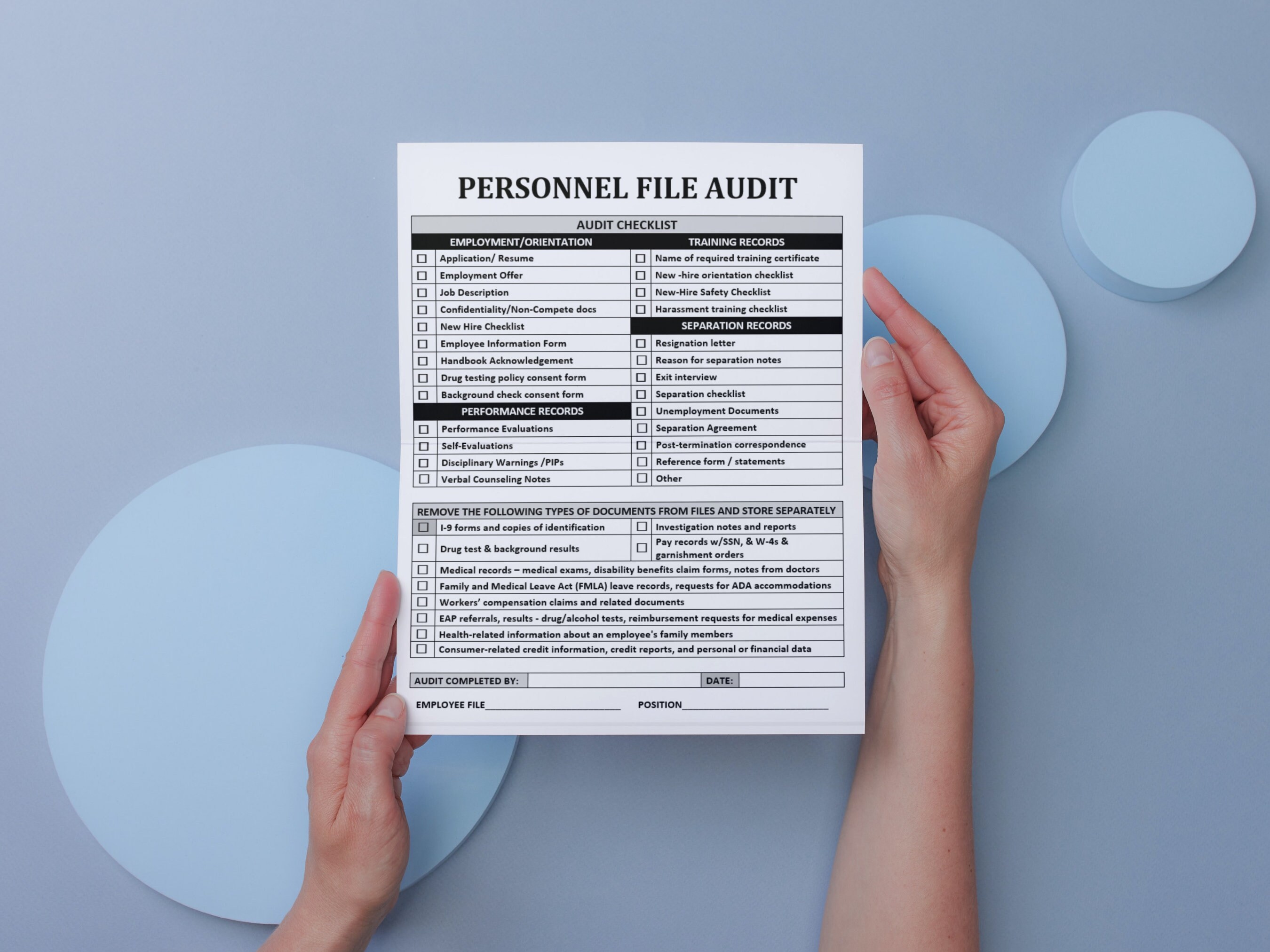 Personnel File Checklist Employee Folder Audit HR Template - Etsy Israel