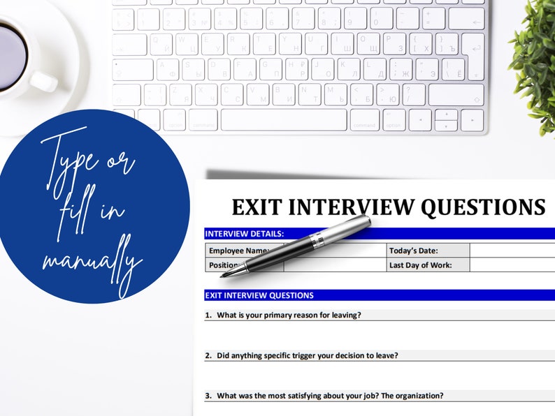Exit Interview Questions Template: Streamline Offboarding With Editable HR Form - Etsy