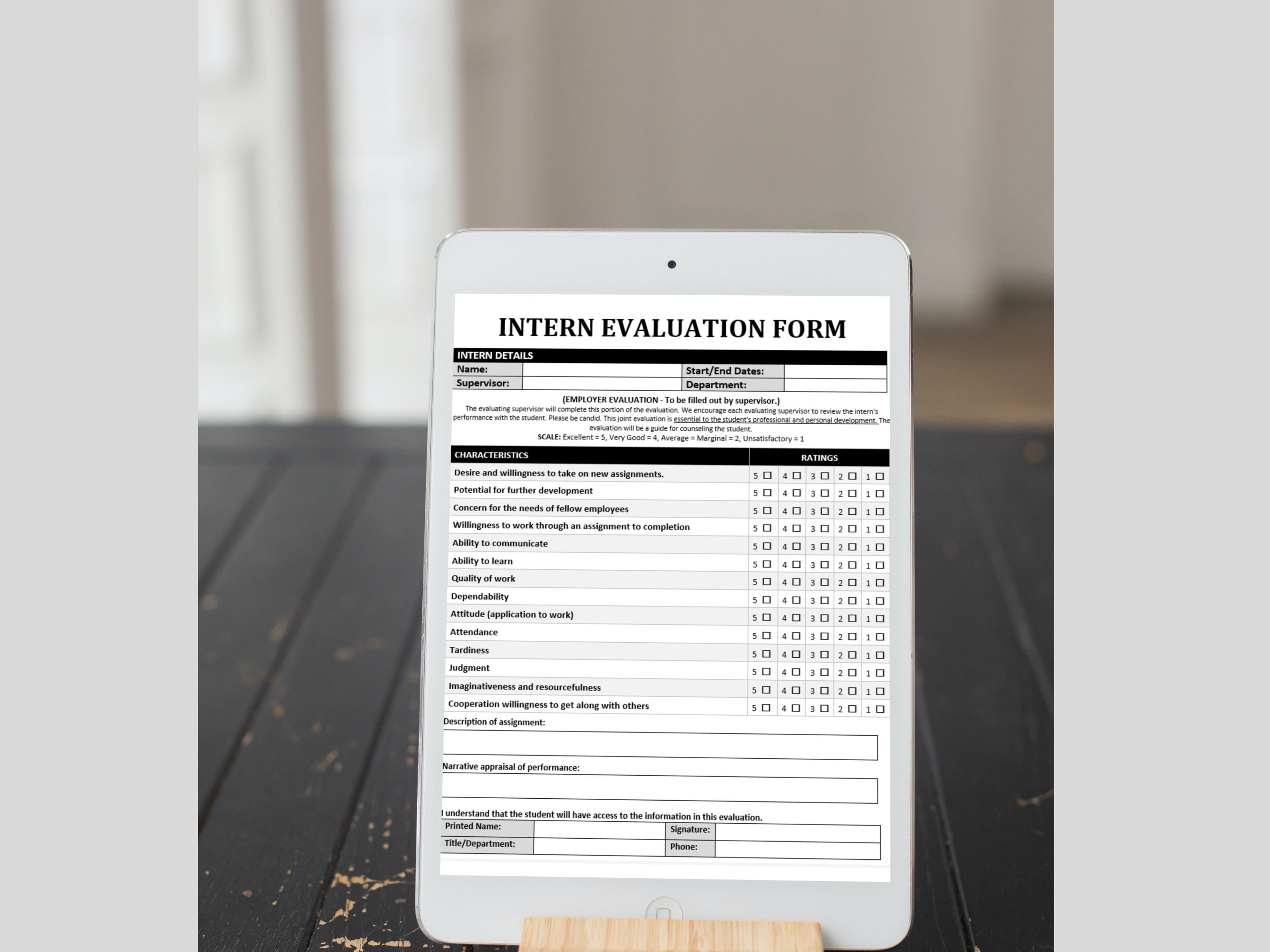Intern Evaluation Form: HR Template for Performance Feedback (MS Word ...