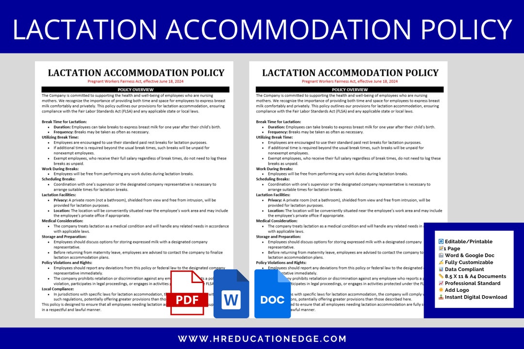 Lactation Accommodation Policy: Employment Law | Maternity Benefits ...