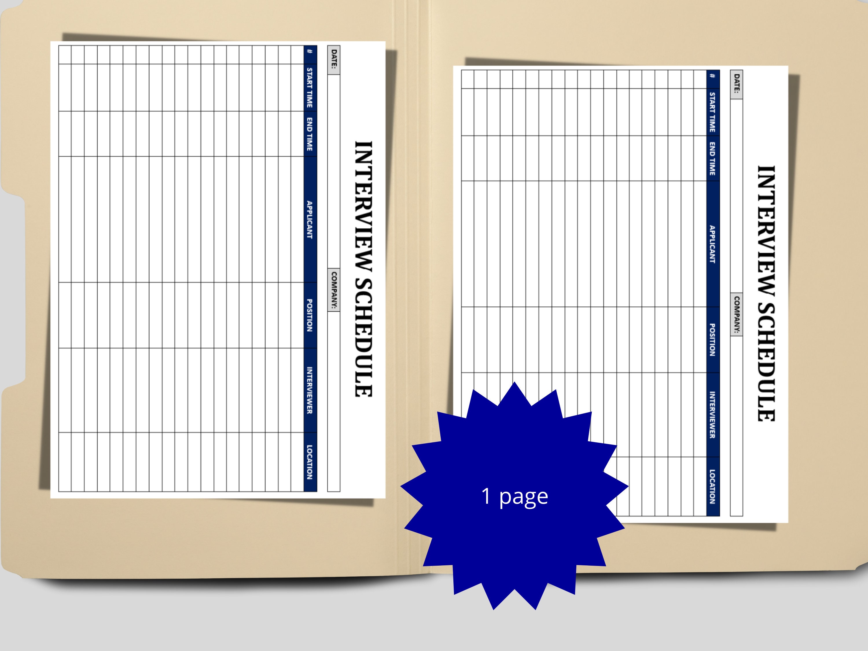 Simplistic Interview Schedule Template: Editable HR Form (digital ...