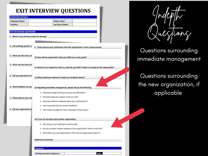 Exit Interview Questions Template: Streamline Offboarding With Editable ...