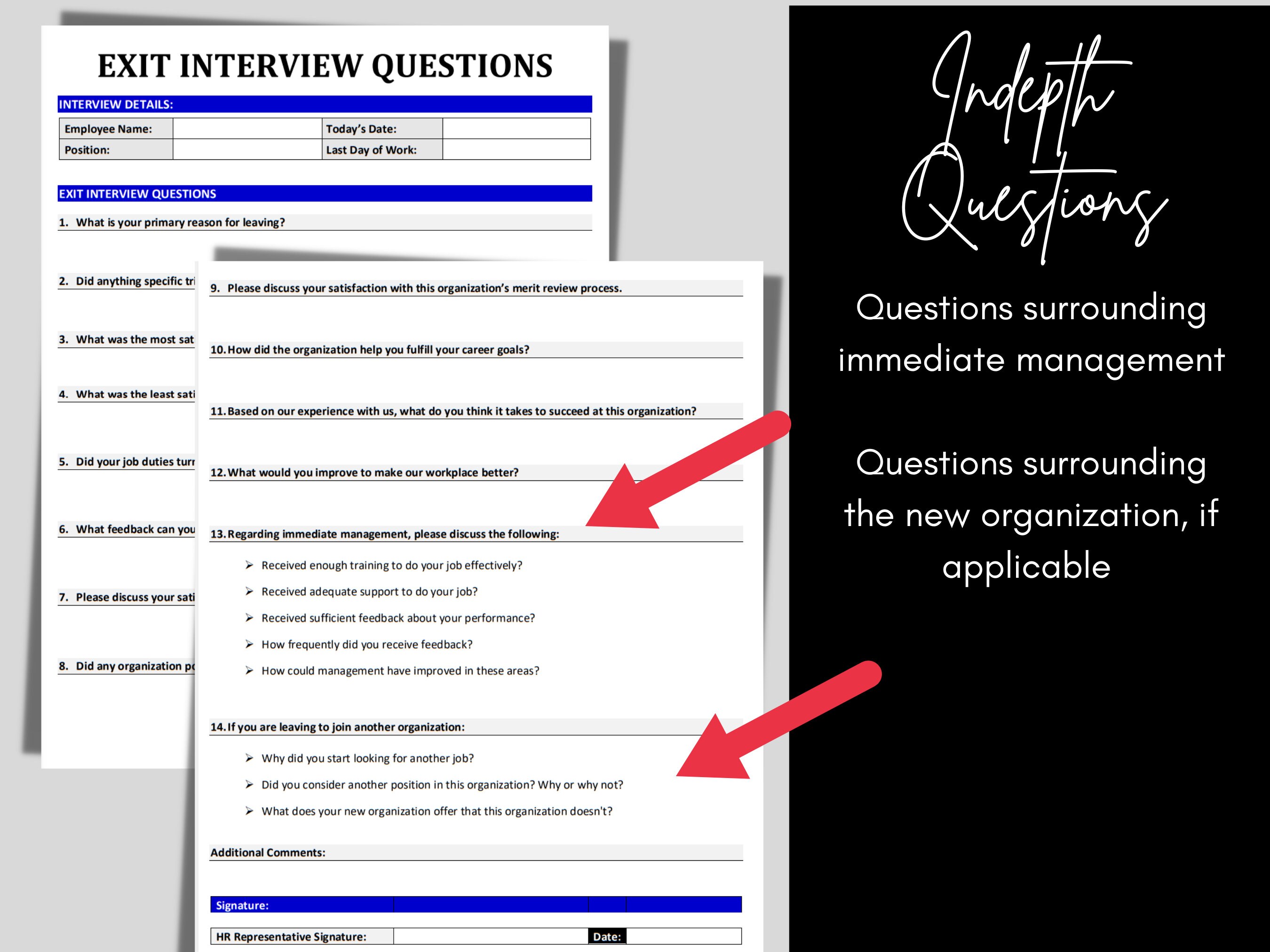 Exit Interview Questions Template: Streamline Offboarding With Editable ...