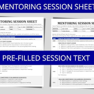 Mentoring Session Template: Career Mentorship Worksheet (digital ...