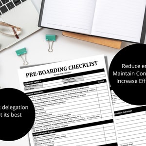 New Hire Pre-boarding Checklist: HR Onboarding Template (digital ...