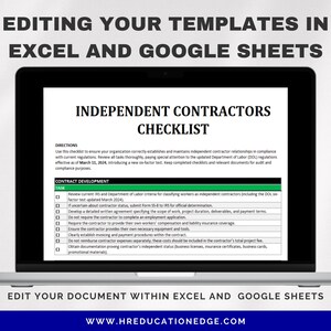 Independent Contractor Checklist | Editable Document | HR Template ...