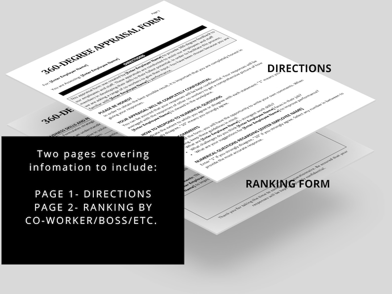 Editable 360 Performance Review Template Comprehensive HR Tool for Employee Evaluation, Annual ...