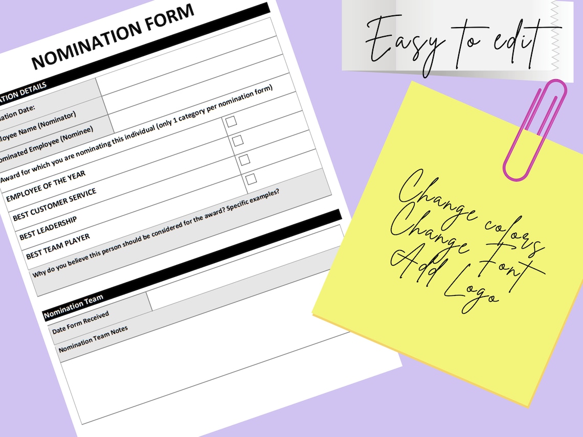 Employee Recognition Award Nomination Template - A Must-have HR ...