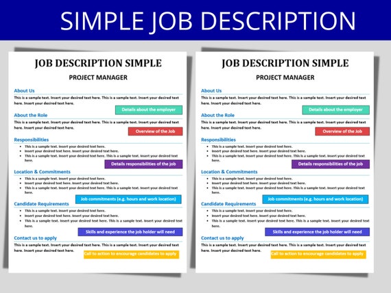 Job Descriptions Samples Sample Job Description Template – Senior