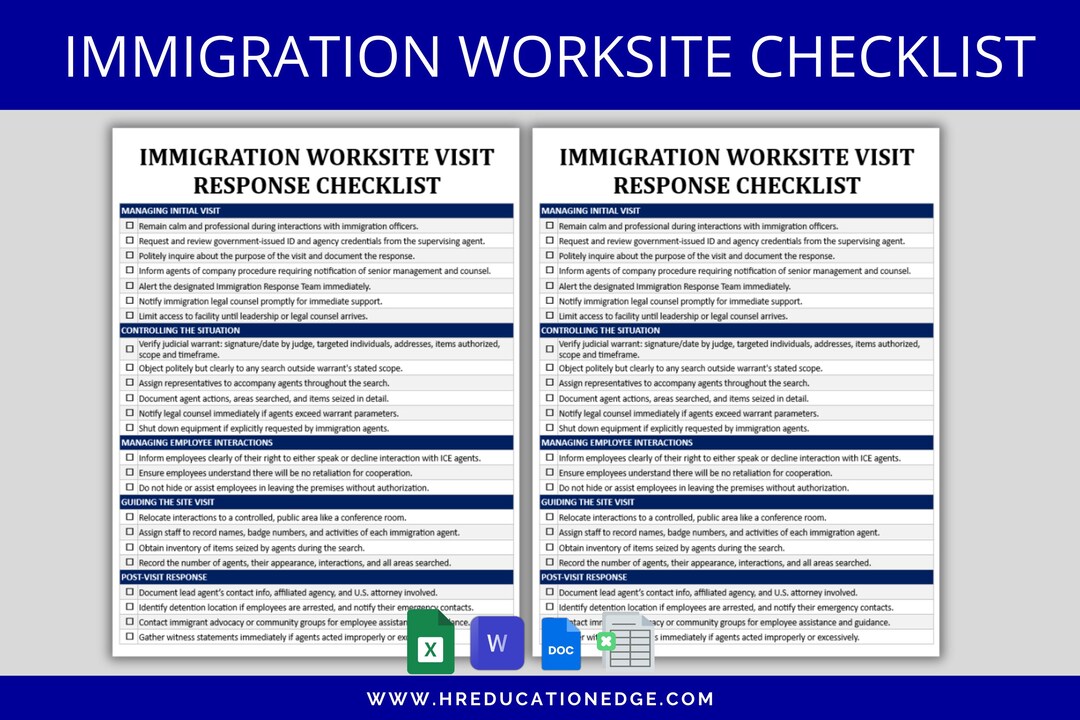 ICE Workplace Visit Checklist: Immigration Compliance Guide ...