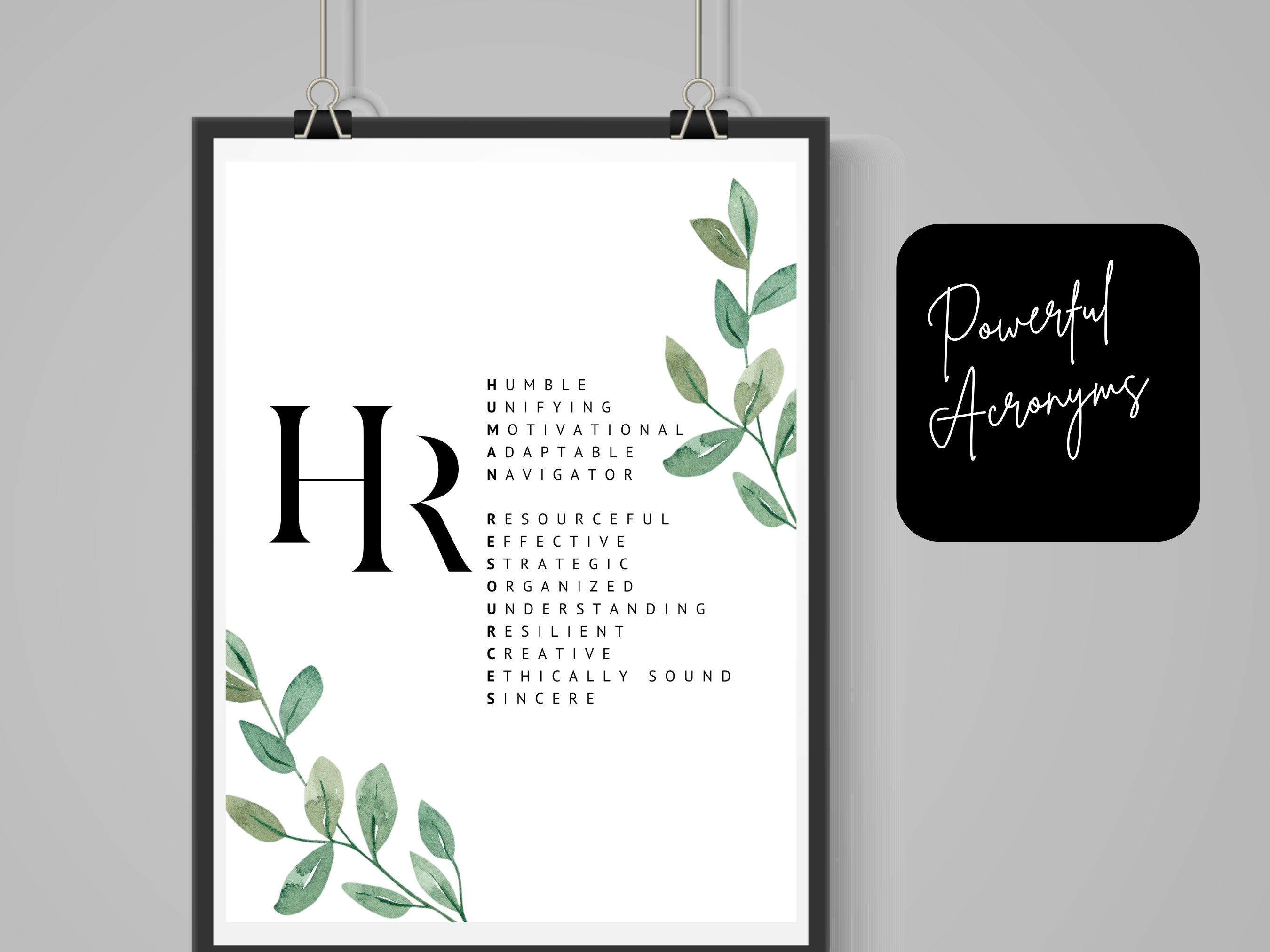 Classy HR Gift | Editable CANVA Wall Art | Gifts for Human Resource ...