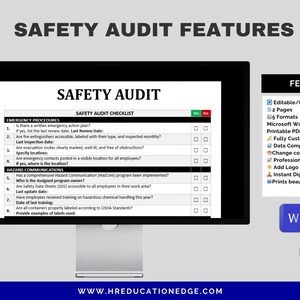 Safety Audit Checklist: OSHA Compliance Template (digital Download) - Etsy