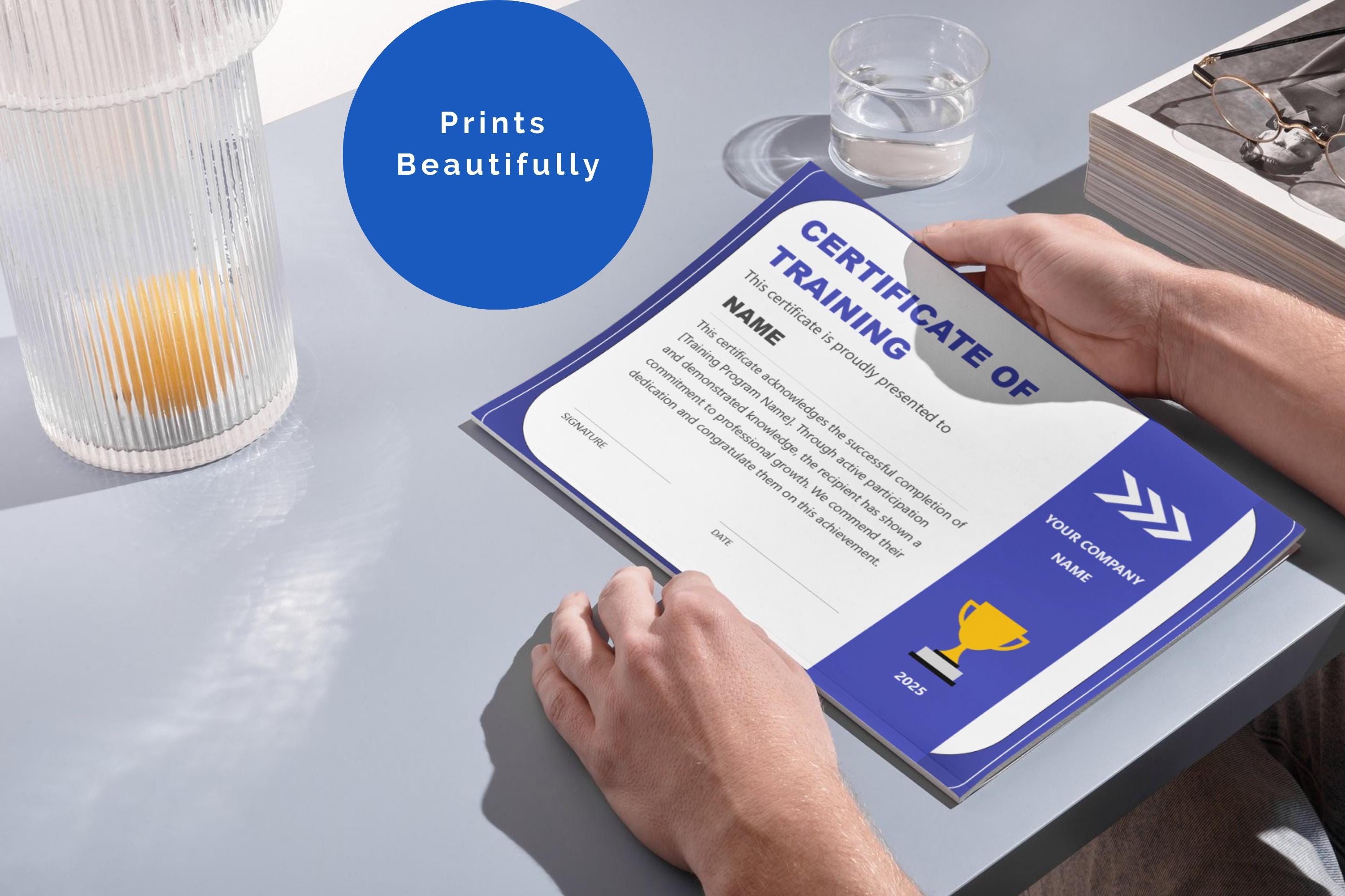 Editable Training Certificate Template: Employee Recognition (digital ...