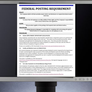 Federal Posting Requirements Template | MS Editable Word Templates ...