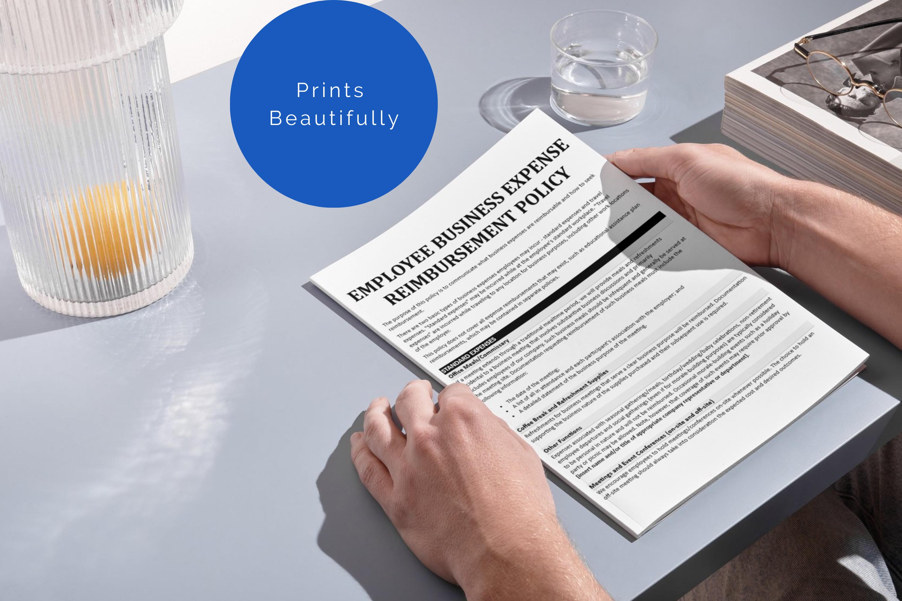 Expense Reimbursement Policy Form: HR Template (digital Download) - Etsy