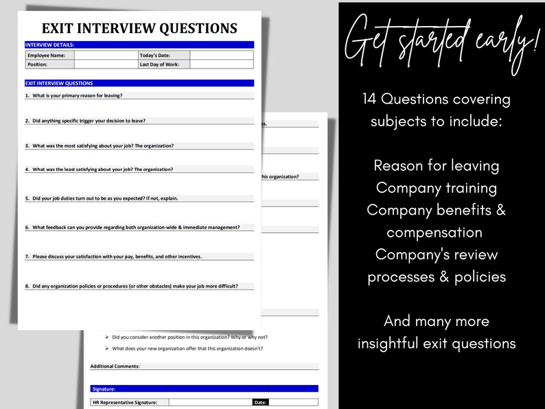 Exit Interview Questions Template: Streamline Offboarding With Editable ...