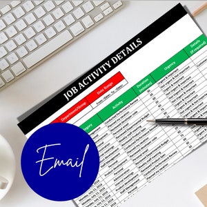 Employee Daily Tasks HR Job Activity Log Editable MS Excel Document ...