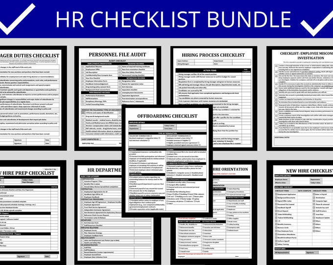 HR Checklist Templates Employee Onboarding, Hiring, Performance ...