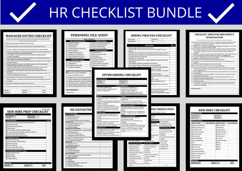 HR Checklist Templates: Employee Onboarding, Hiring (digital Download ...