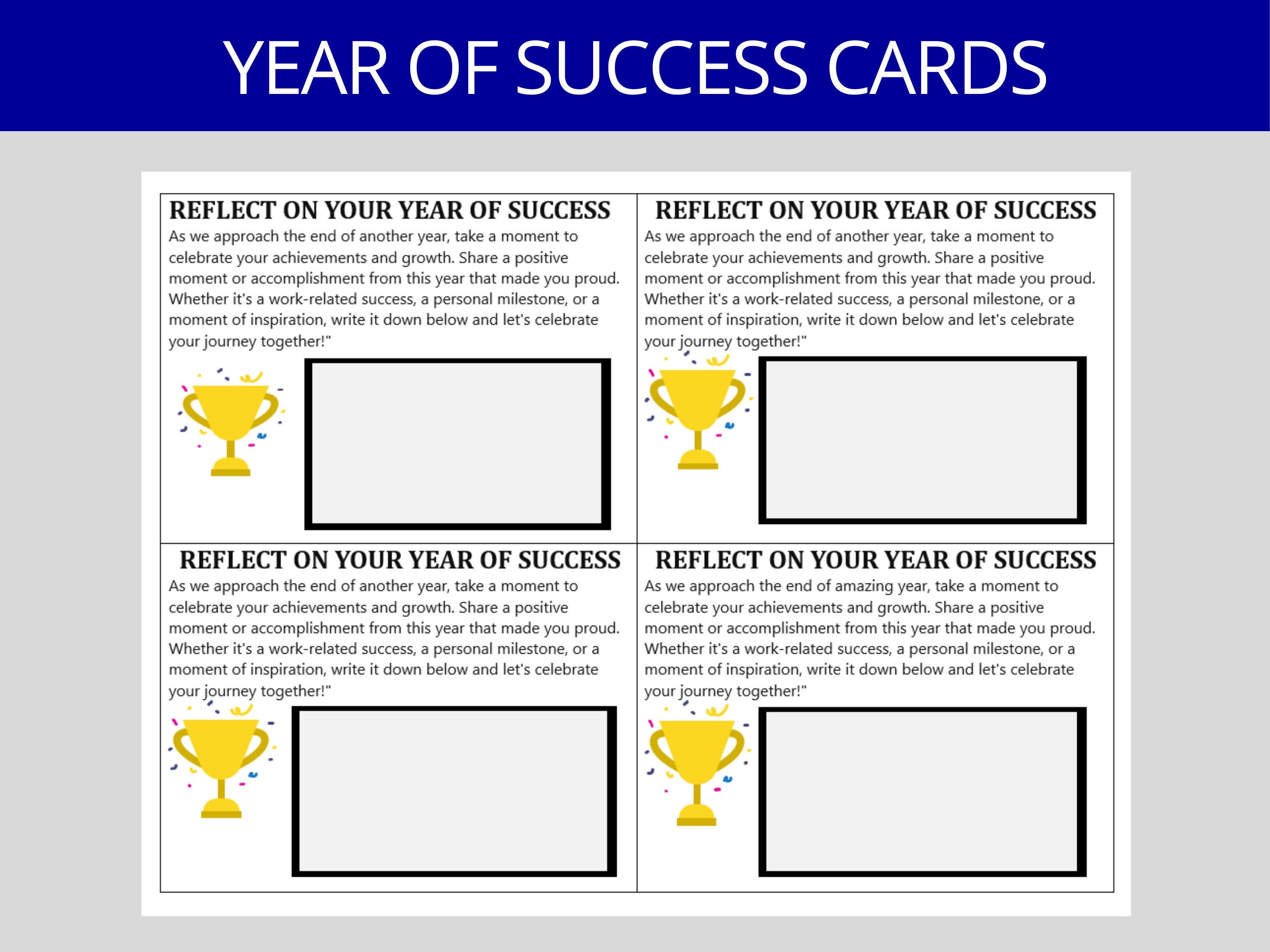 Year of Success Template Card: Employee Shoutouts Recognition Award ...