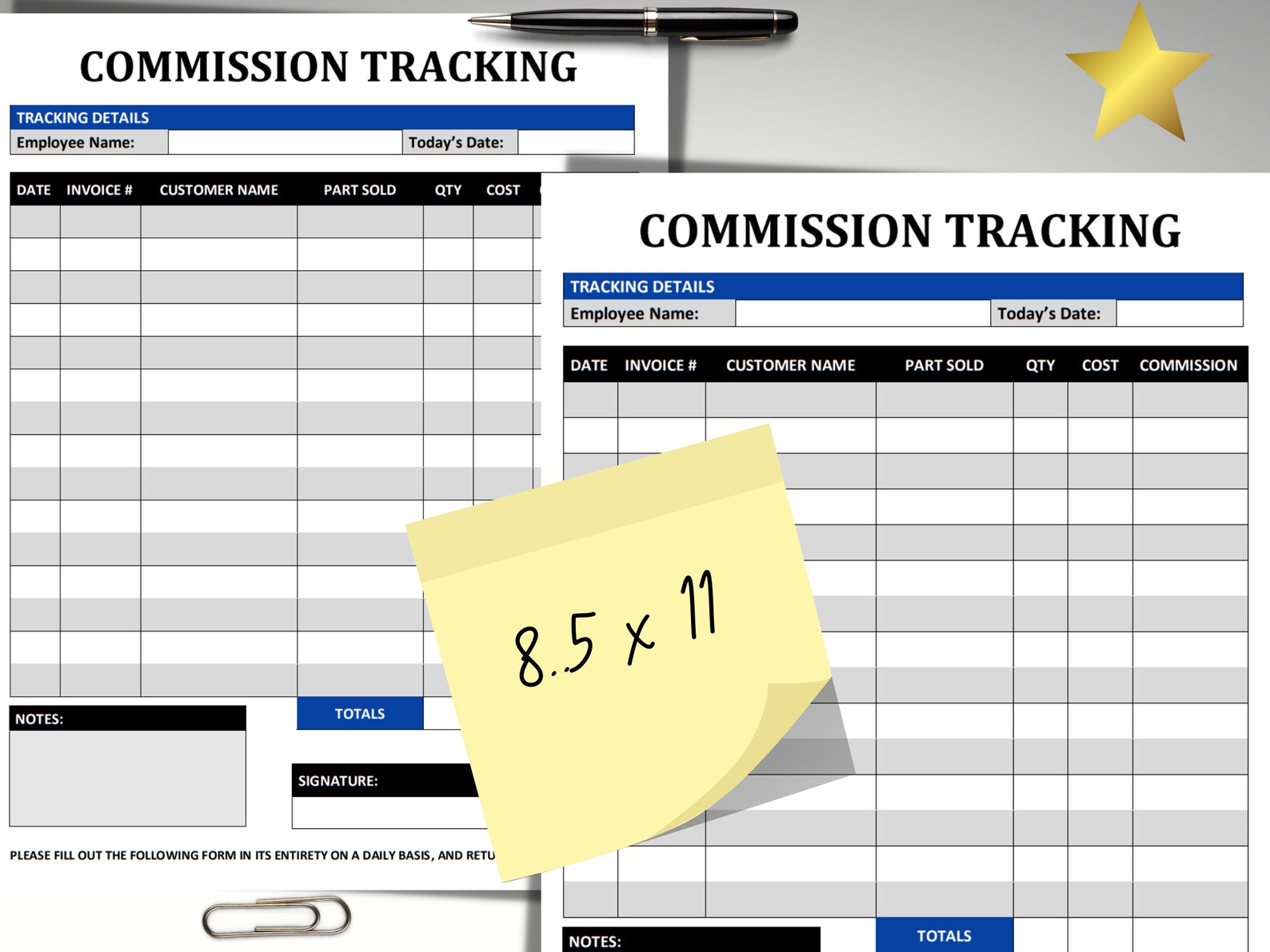 Employee Commission Tracker - HR Payroll Word Template - Etsy
